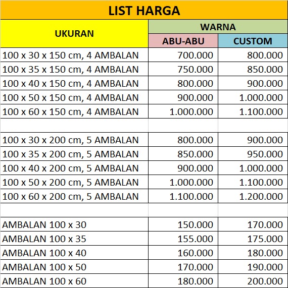 RAK BESI GUDANG SIKU LUBANG BARU TIPE RK-01 - Raja Rak Toko